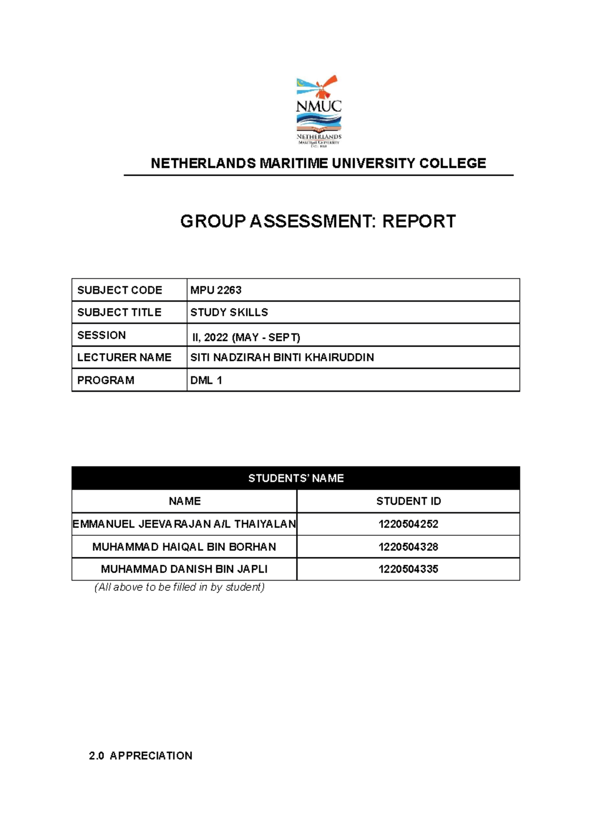Benefits Time Management - NETHERLANDS MARITIME UNIVERSITY COLLEGE ...