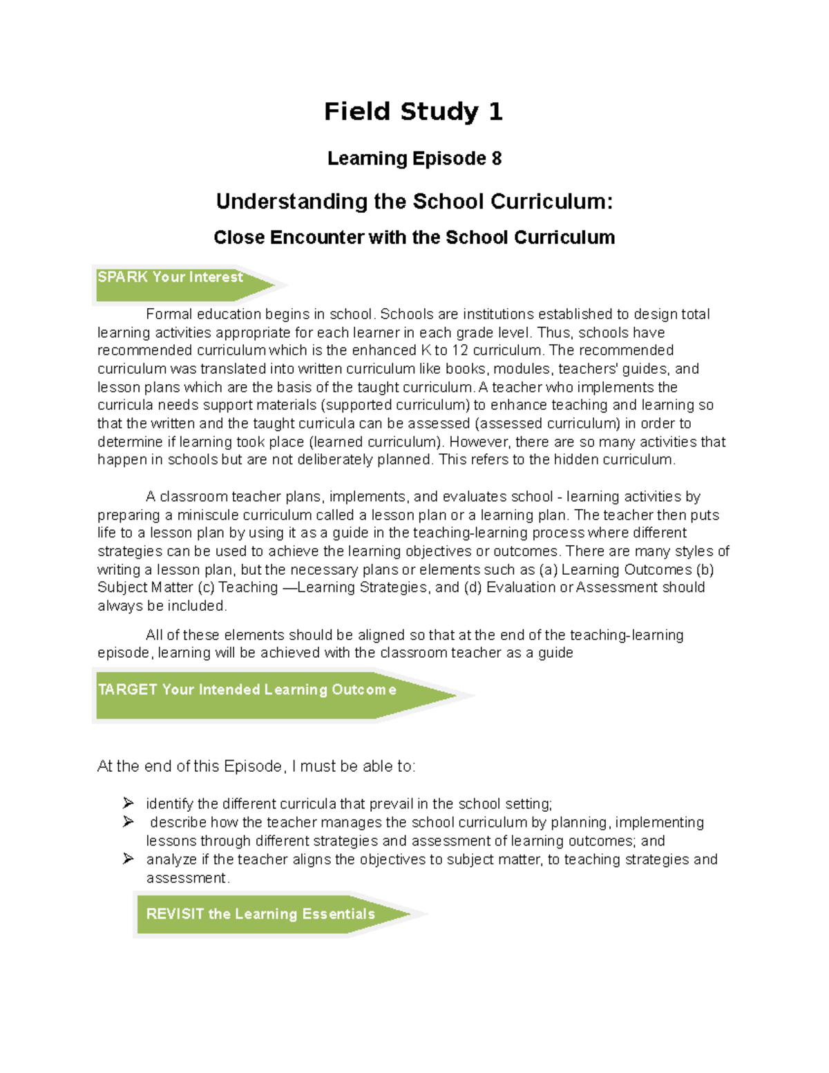 Field Study 1 ep8 nene - Field Study 1 Learning Episode 8 Understanding ...