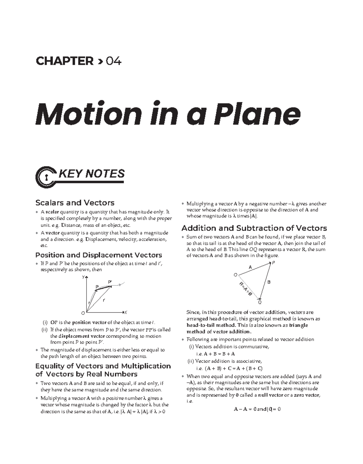 4. Motion in a Plane - physics - Scalars and Vectors Å A scalar ...