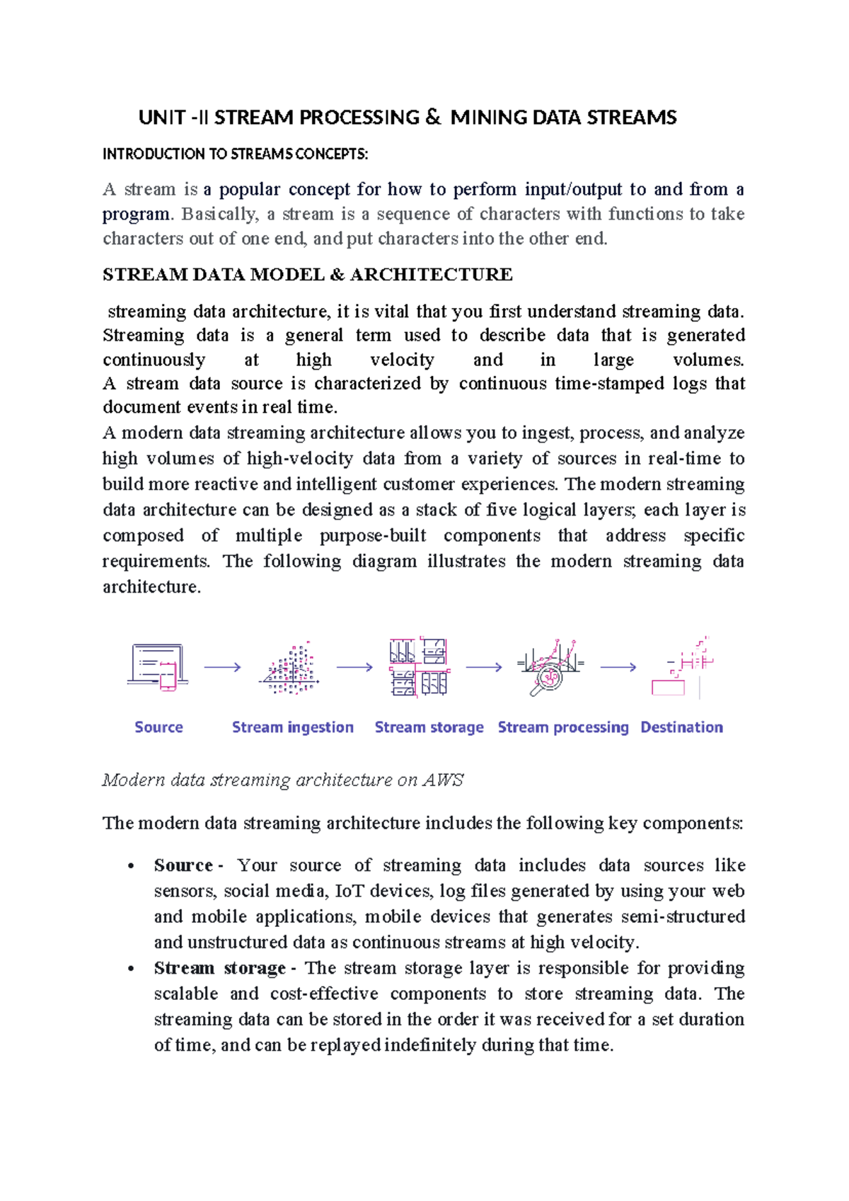 Bda Unit 2 Cse 1and2 Bda Unit 2 Unit Ii Stream Processing And Mining Data Streams