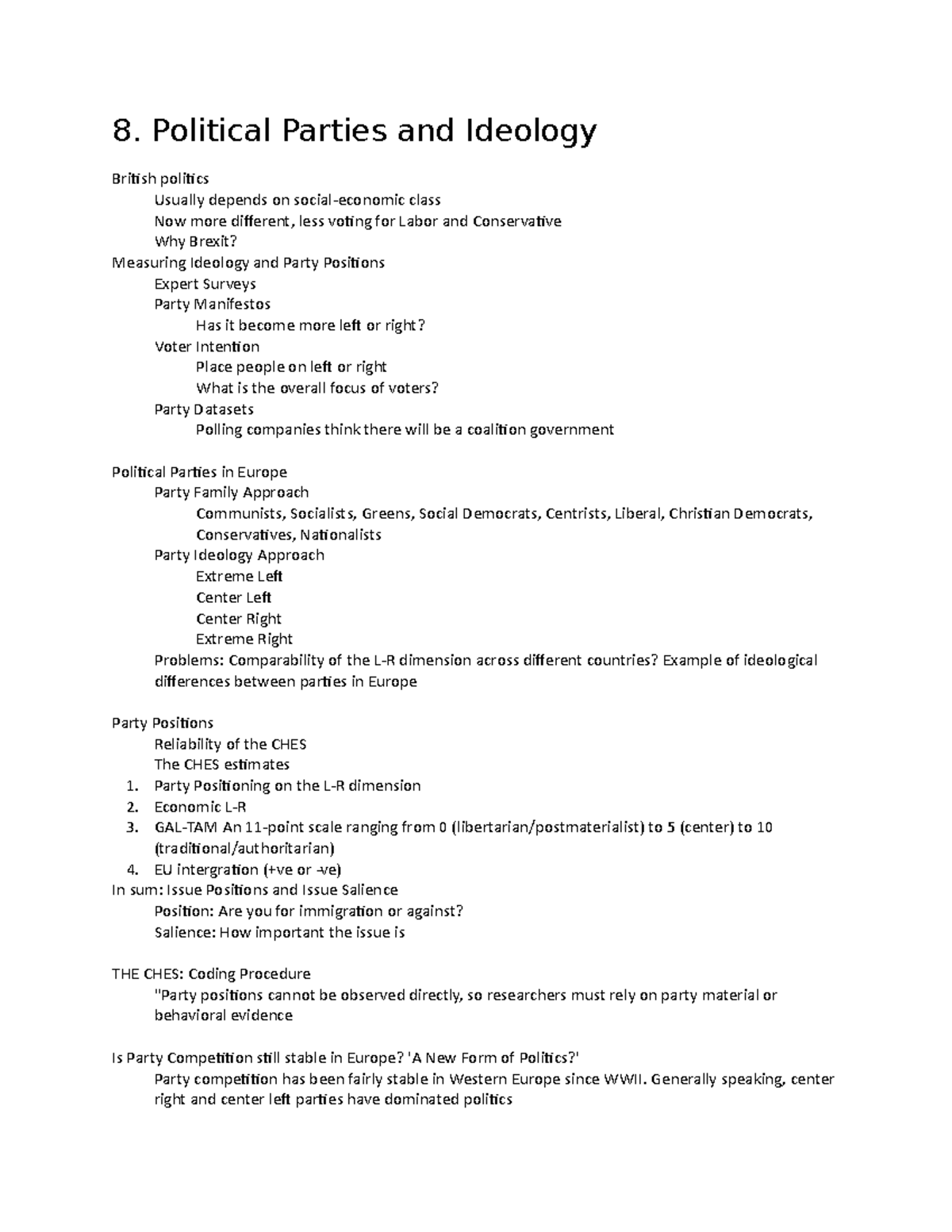 Lecture Notes - POLI2105 - Lec8 - 8. Political Parties and Ideology ...