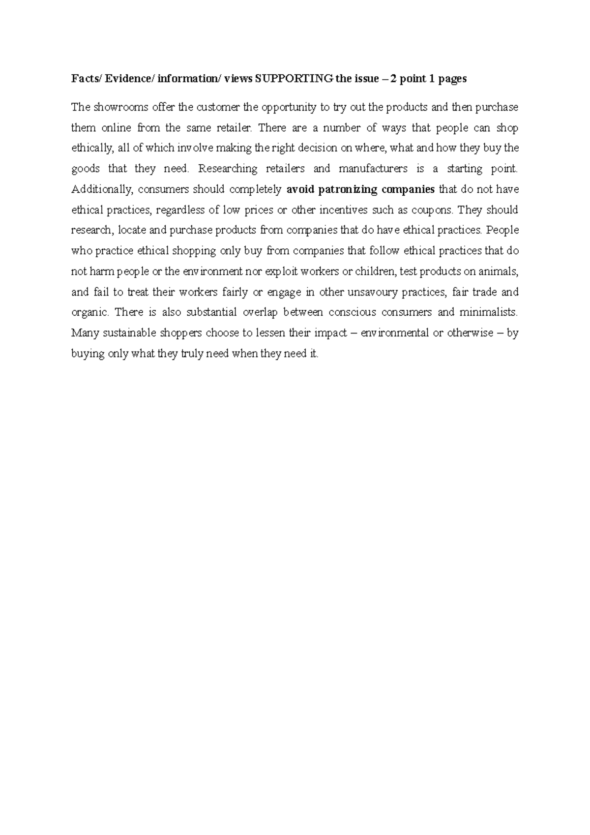 Group Assignment 1 - contoh - Facts/ Evidence/ information/ views ...