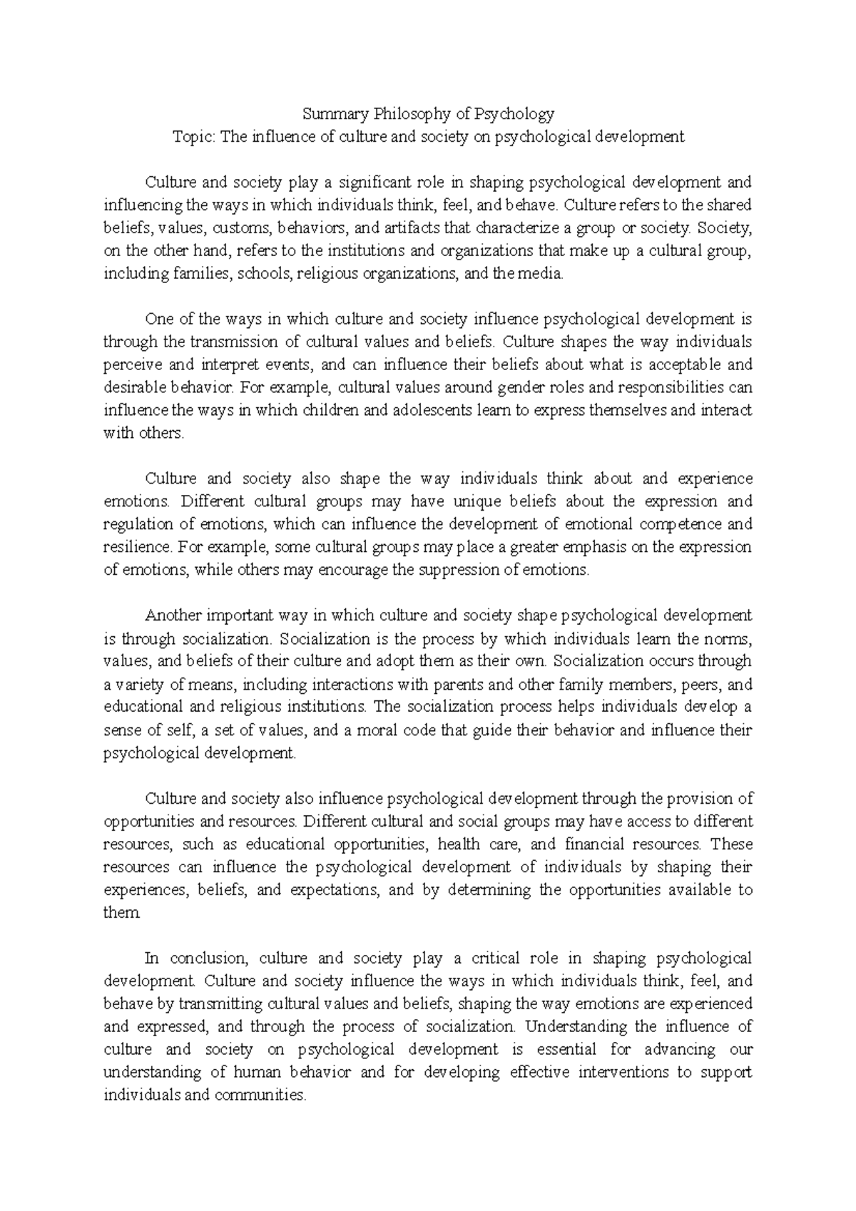5. Summary Philosophy of Psychology#5 - Summary Philosophy of ...