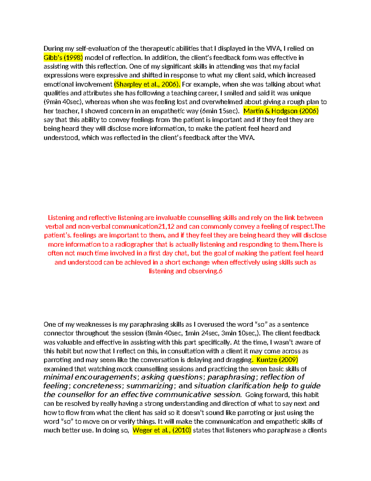 Reflective Task- VIVA - - Studocu