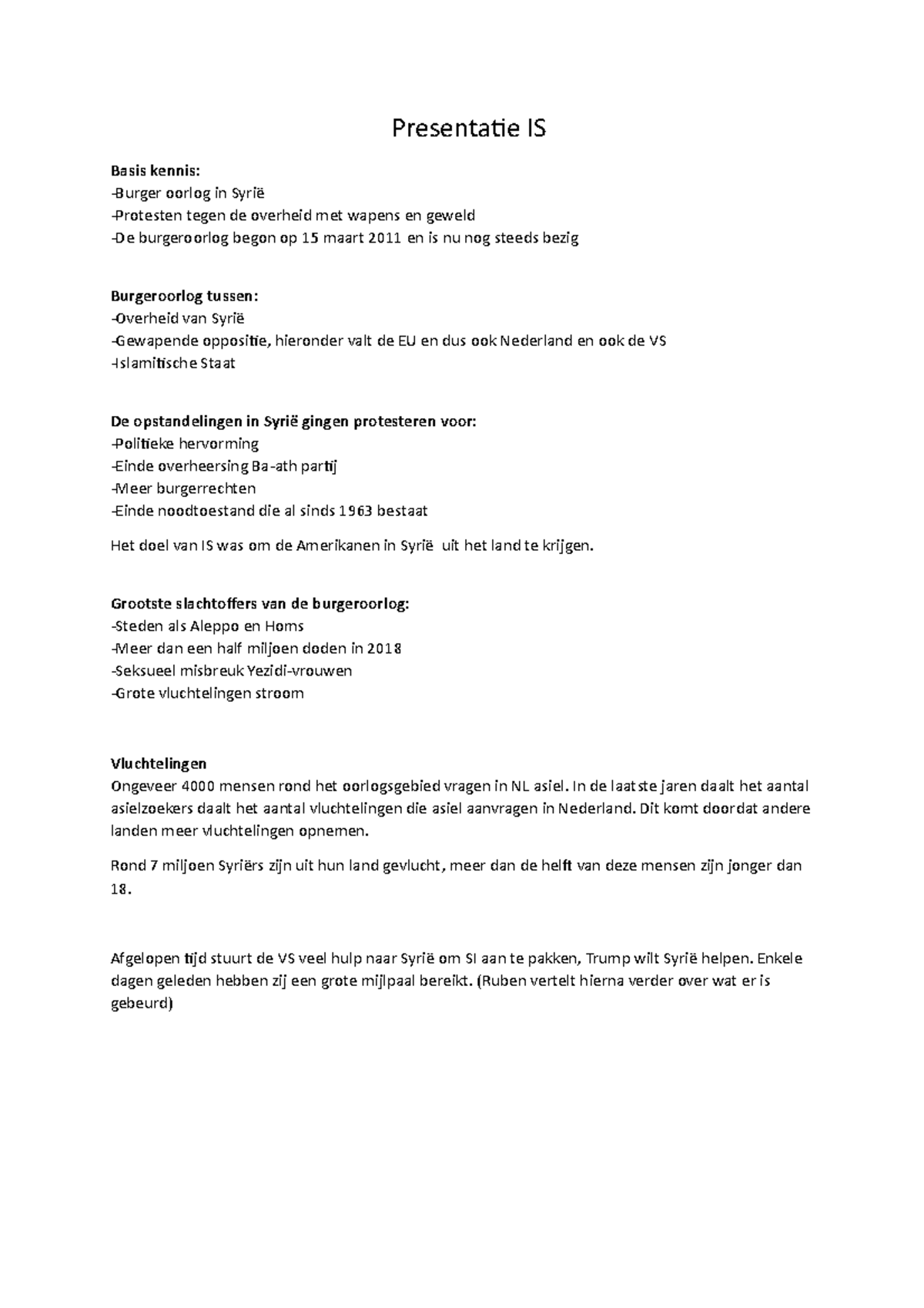 Presentatie IS - Verslag islamitische Staat - Presentatie IS Basis kennis: -Burger oorlog in ...