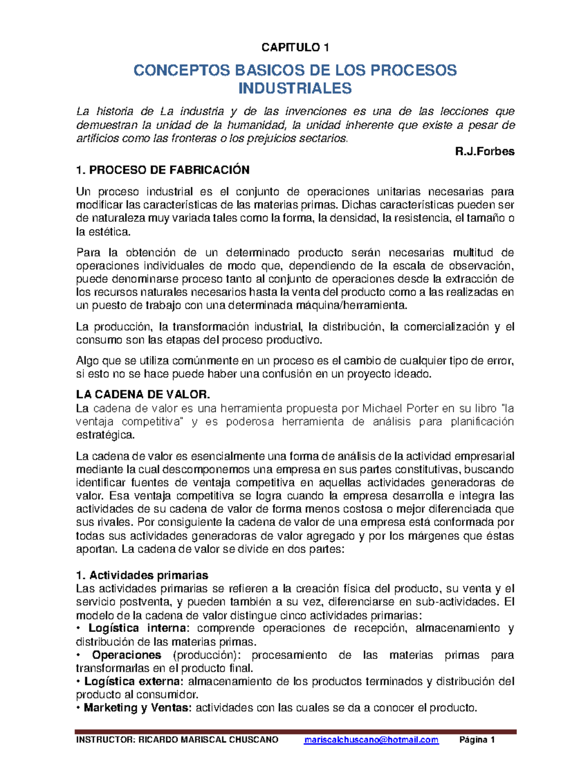Conceptos Basicos DE LOS Procesos Industriales - CAPITULO 1 CONCEPTOS ...