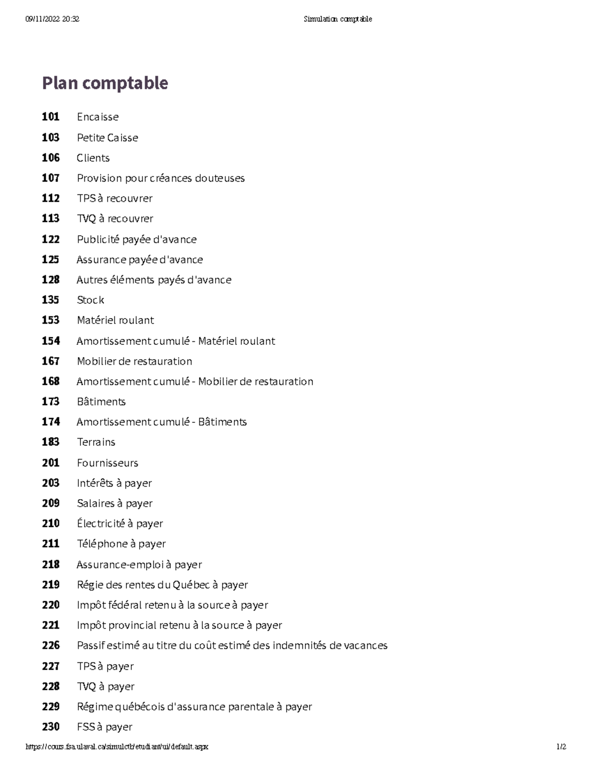Examen intra et final Plan comptable en comptabilité - 09/11/2022 20:32 Simulation comptable ...