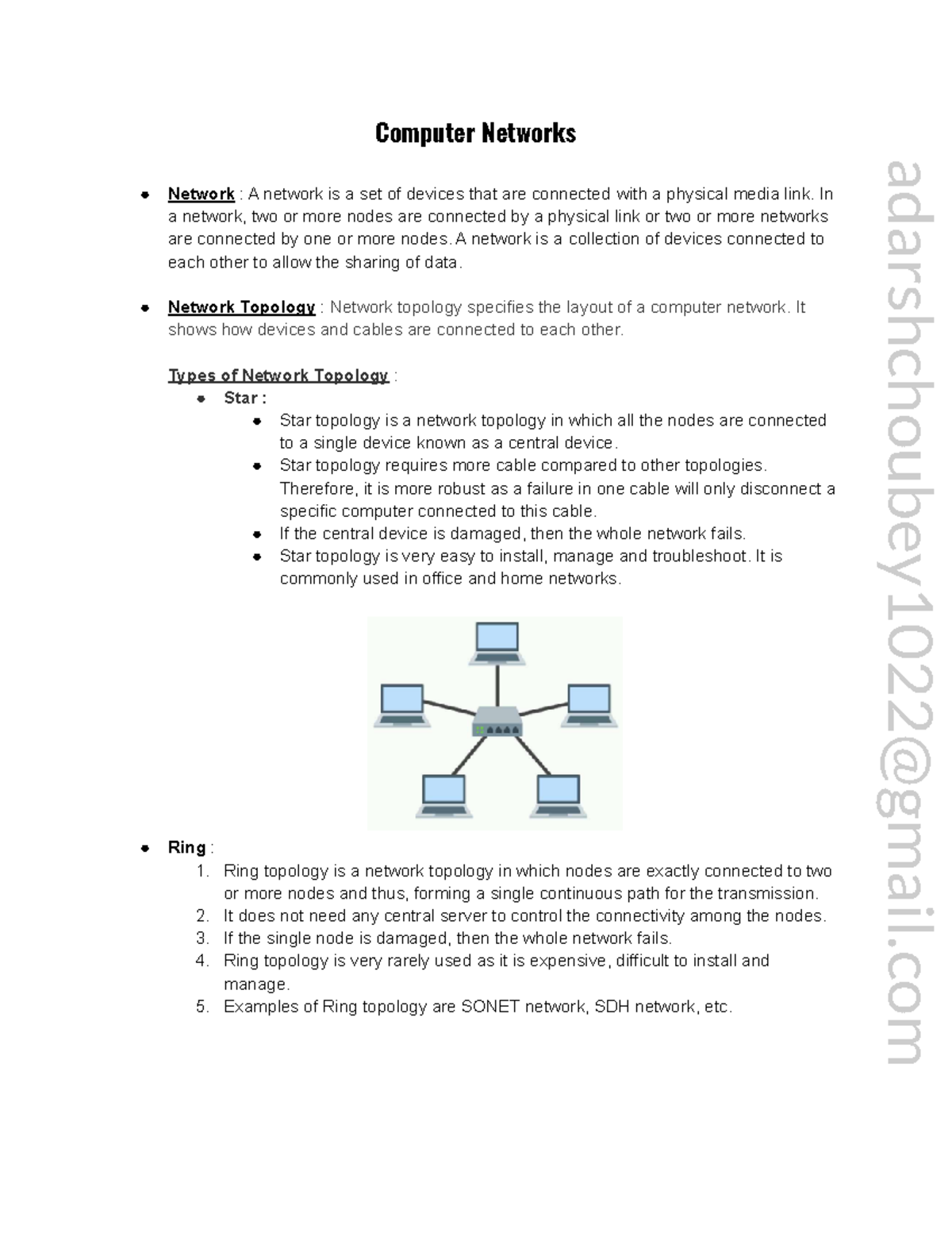Computer Networking Notes for Tech Placements - Computer Networks ...