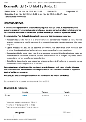 Examen Parcial 2 - Marketing Internacional - Examen Parcial 2 - [Unidad ...