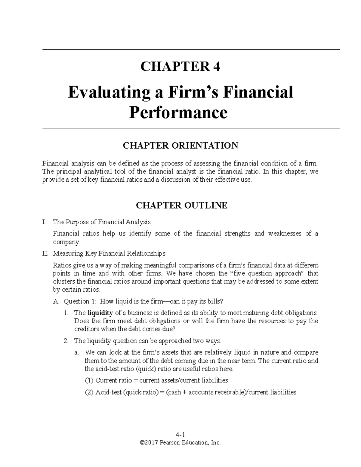 Keown IM Ch 04 - Chapter overview - notes - CHAPTER 4 Evaluating a Firm ...