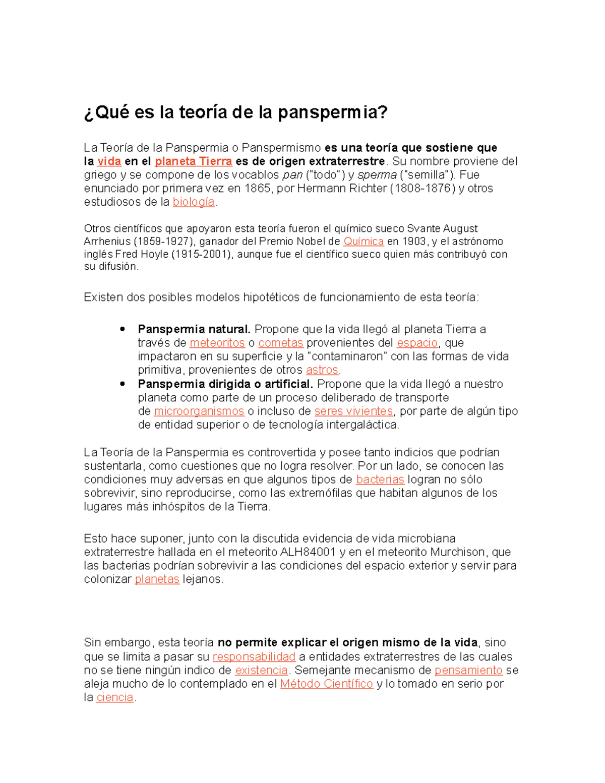 Teoria panspernia sintetizado - ¿Qué es la teoría de la panspermia? La ...
