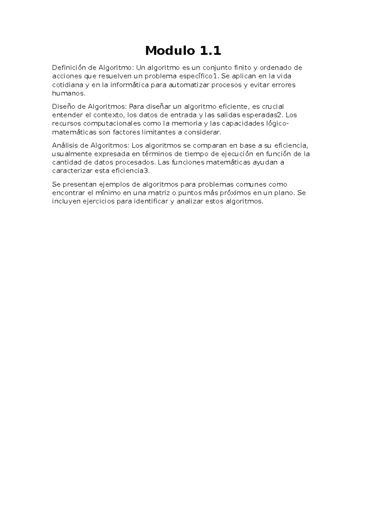 Modulo 1 algoritmos y estructuras de datos - Definición de Algoritmo ...