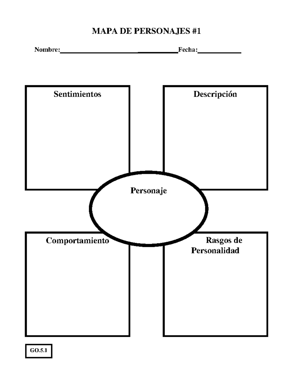 Organizadores Graficos - MAPA DE PERSONAJES Nombre: ____________Fecha ...