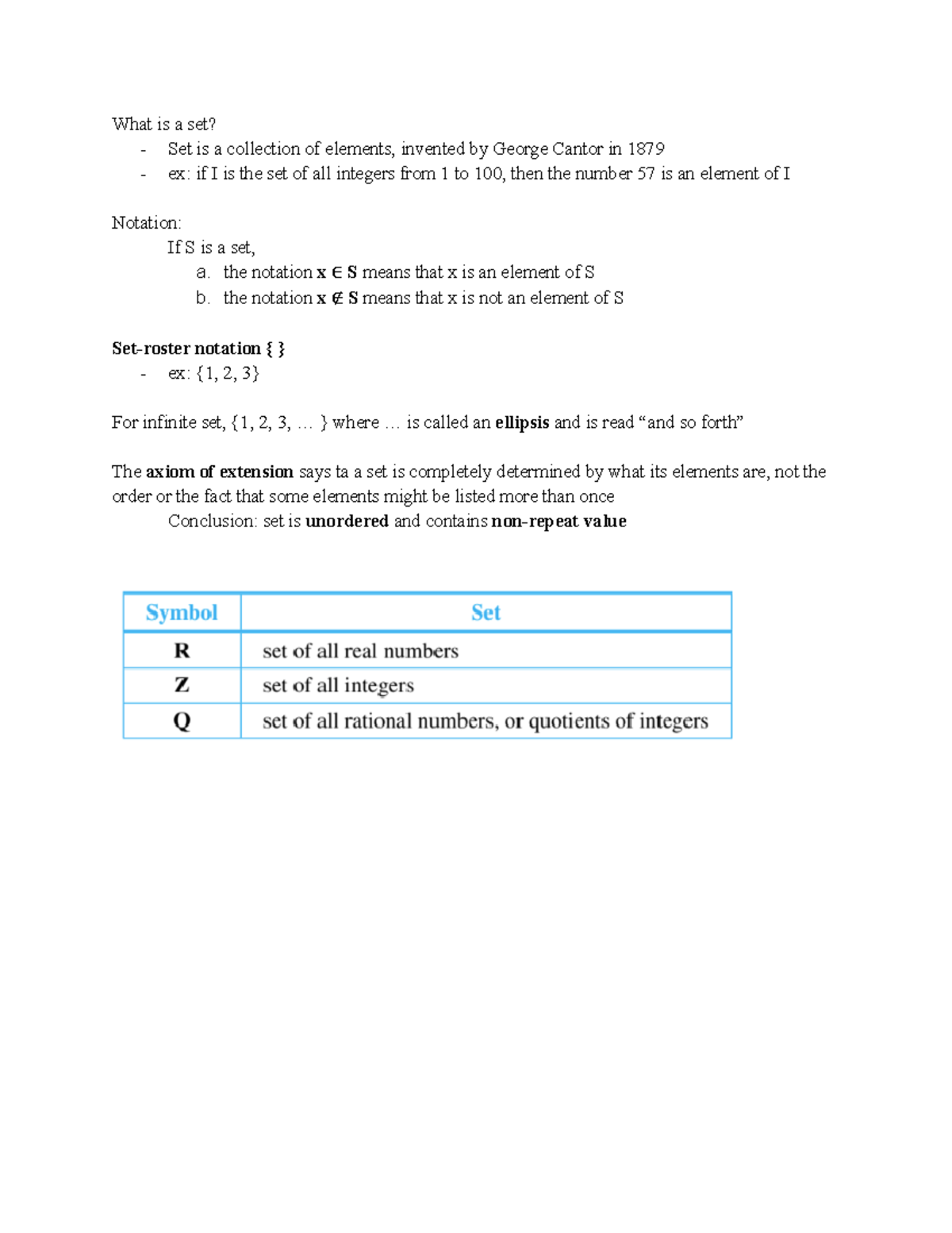 1.2 The Language of Sets Notes - What is a set? - Set is a collection ...
