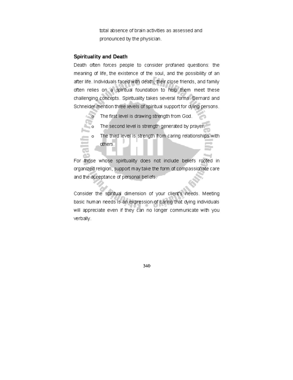 Basic Clinical Nursing Skills (114) - 340 total absence of brain ...