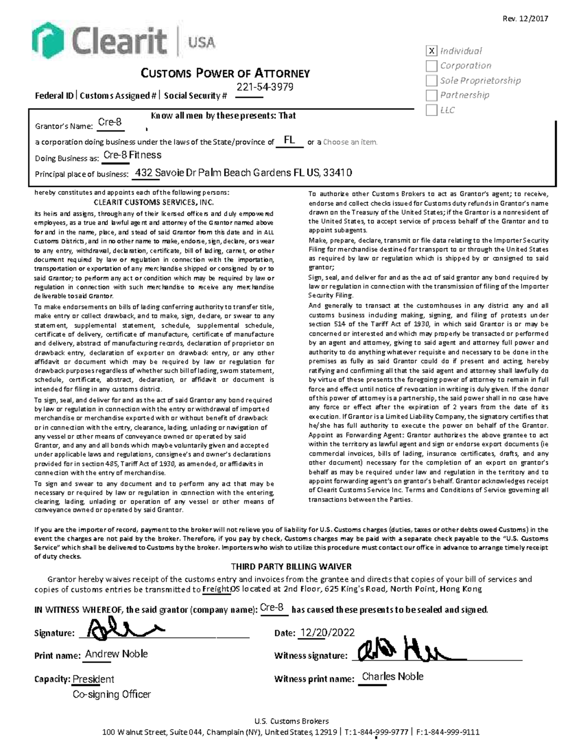 Kami Export - Freightos Po A - Rev. 12/ Individual CUSTOMS POWER OF ...