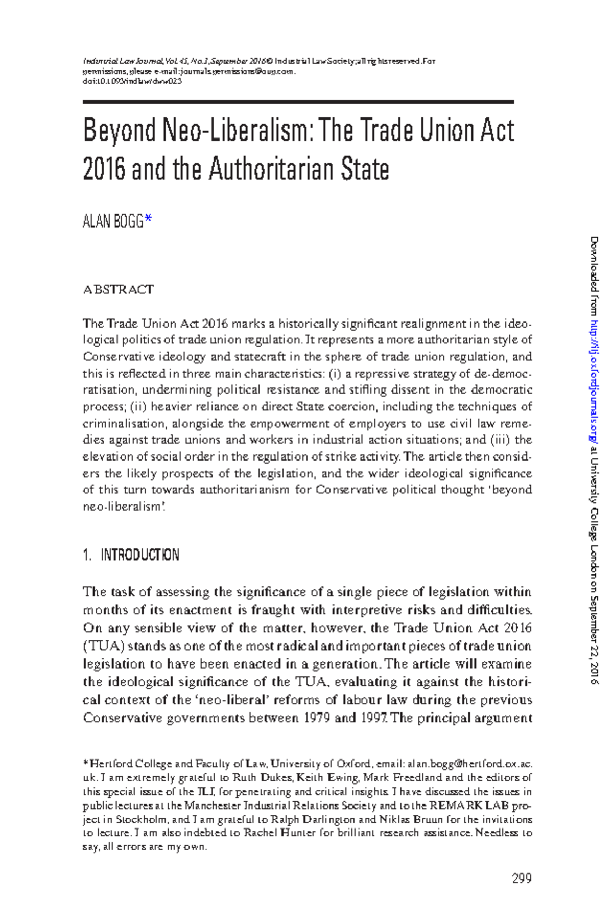 Bo‘Beyond Neo-Liberalism: The Trade Union Act 2016 and the ...