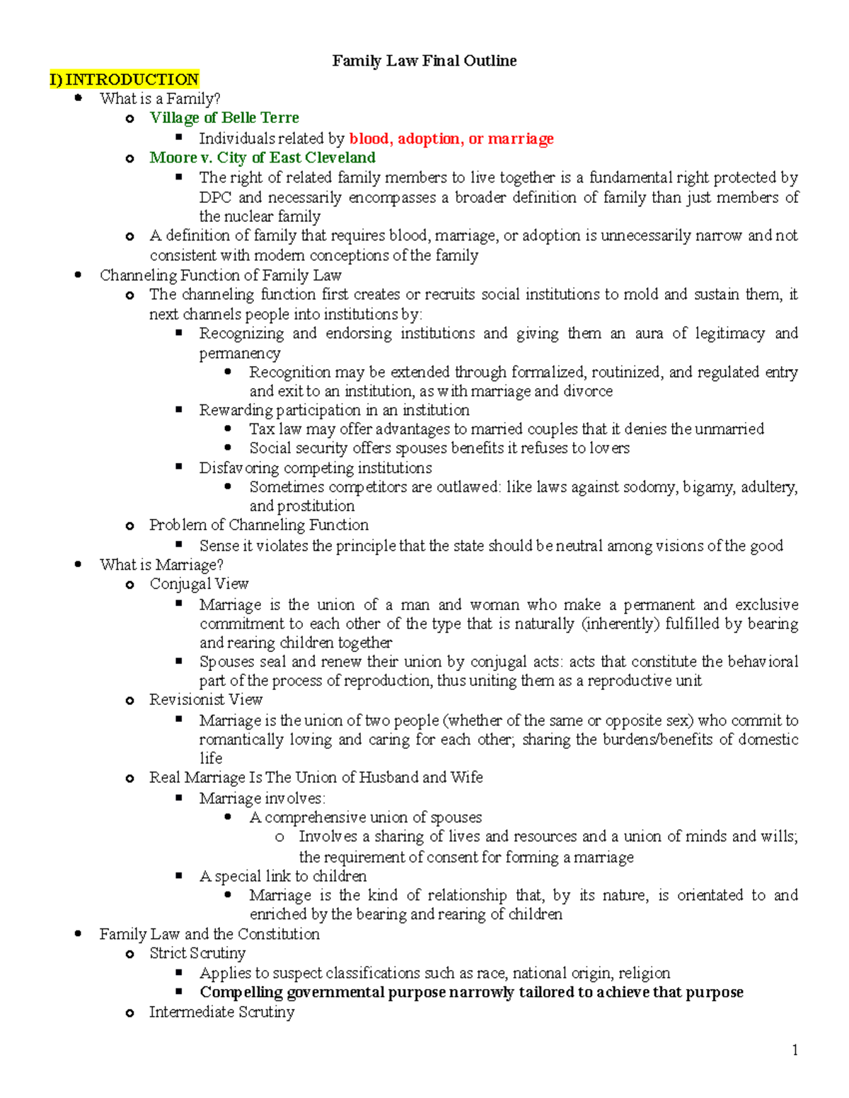 Family Law Outline-Spring 2021 - Family Law Final Outline I ...