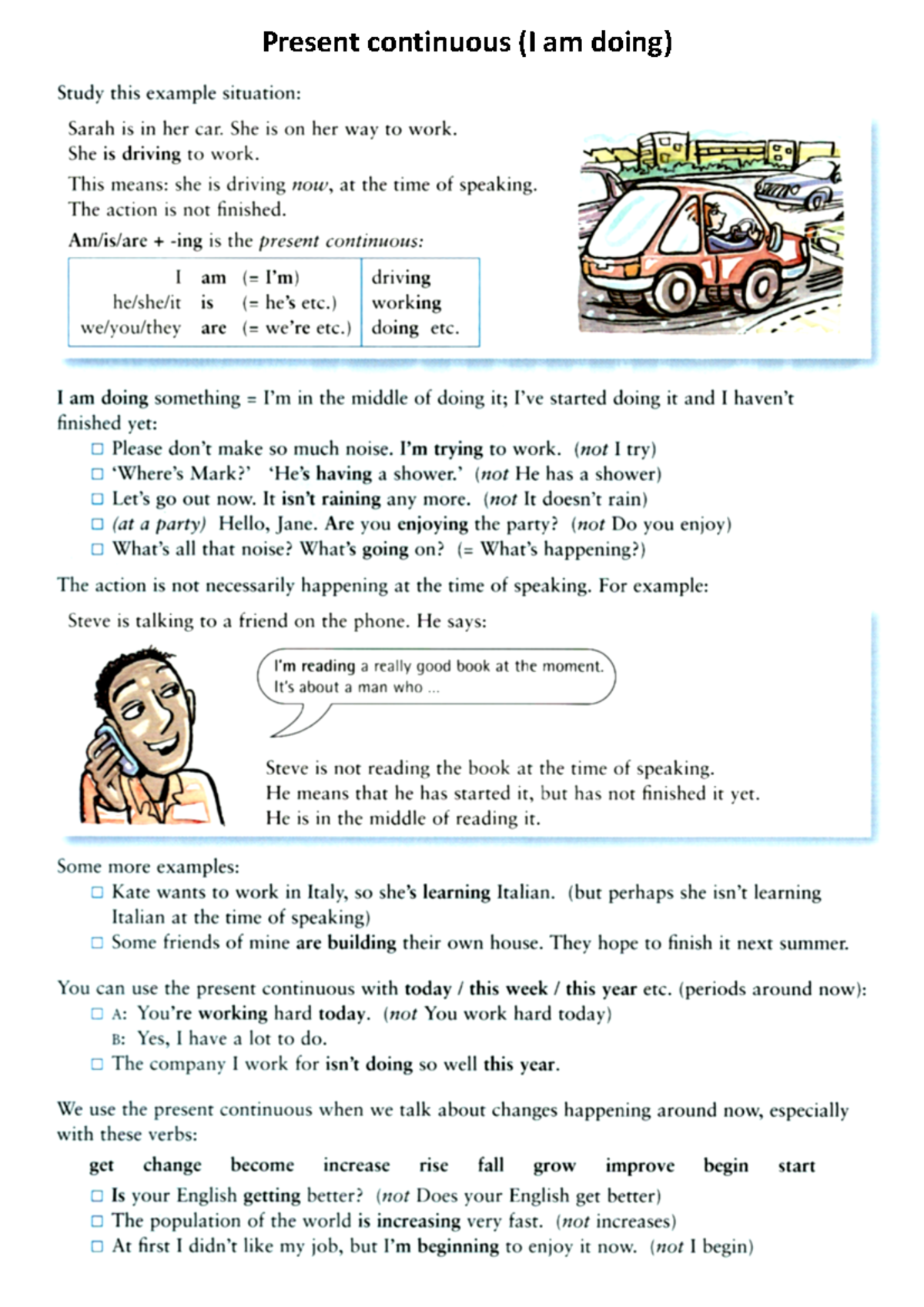 02. Present continuous - Anglais - Present continuous (I am doing ...