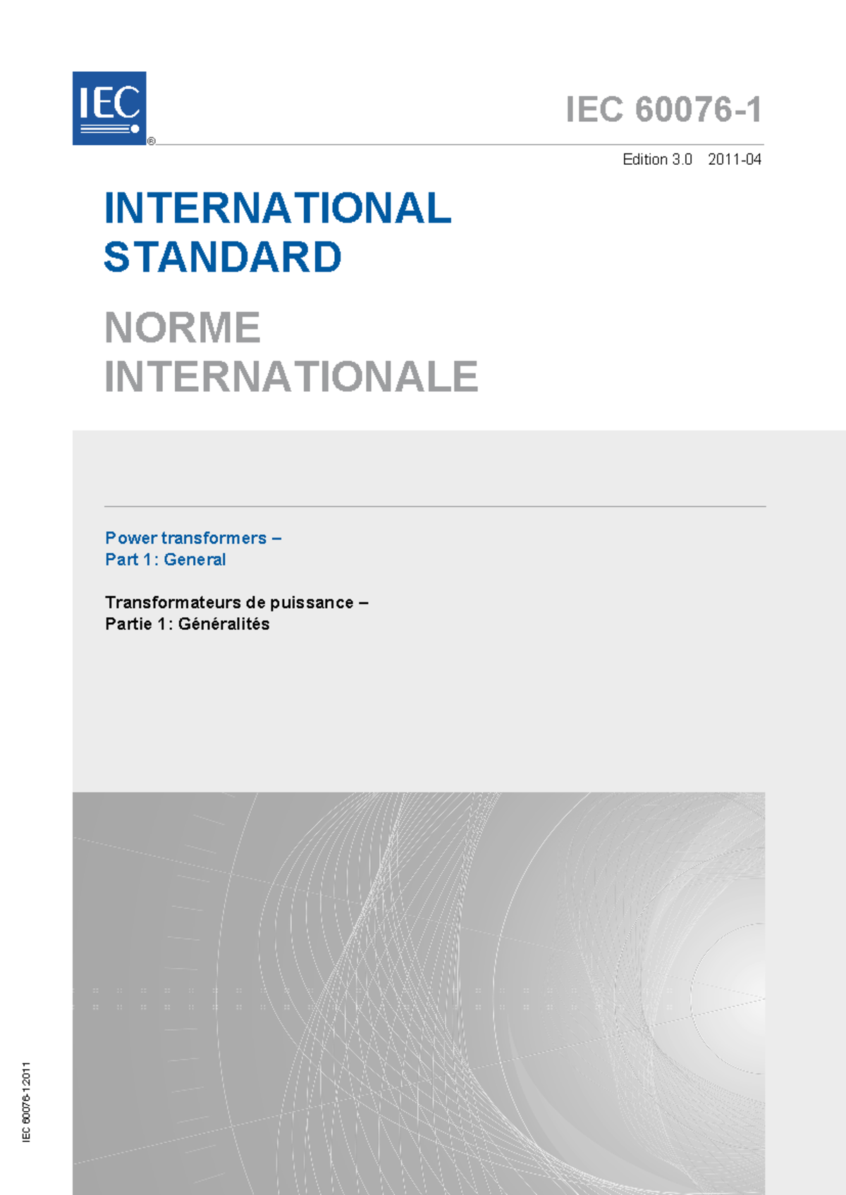 IEC 60076-1-2011 - IEC 60076 - 1 Edition 3 2011 - 04 INTERNATIONAL ...