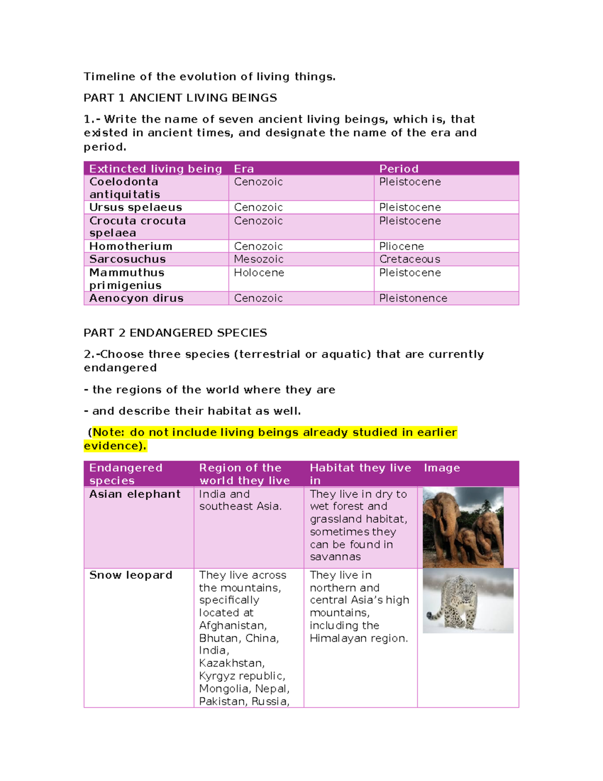 Evidence 3 life science - Timeline of the evolution of living things ...