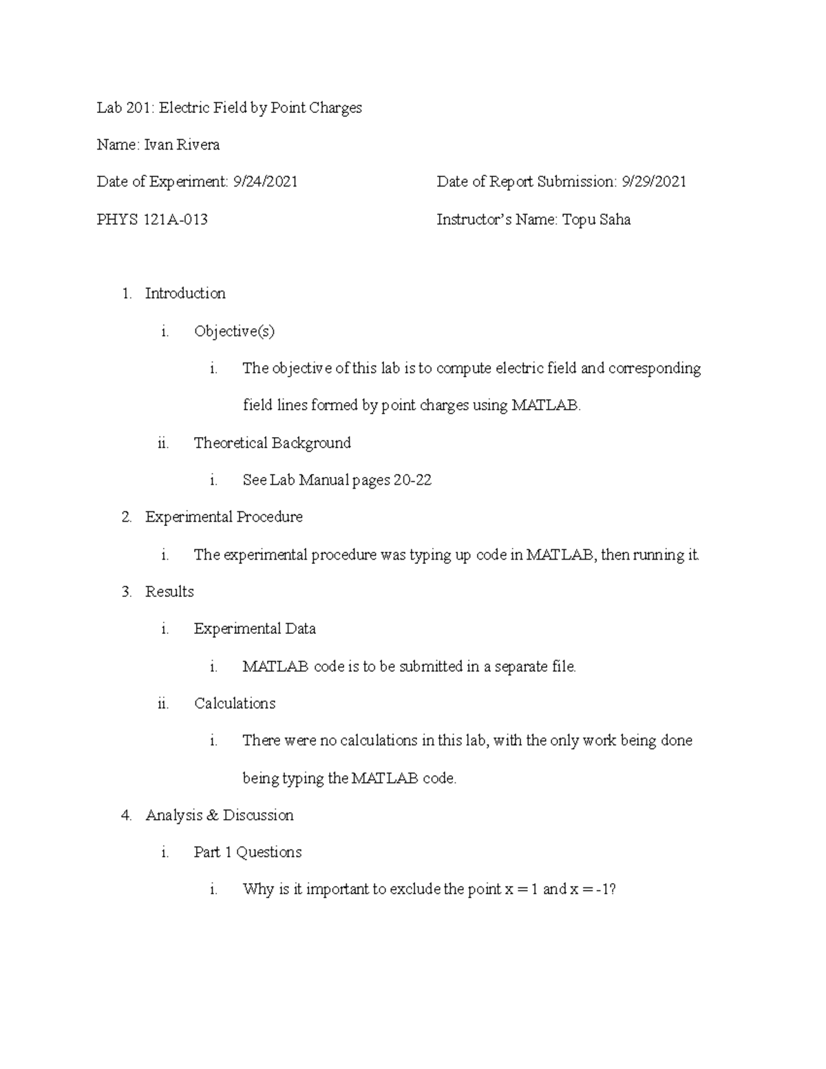 Lab 201 - Ivan Rivera - It is the first two labs of the semester, these ...