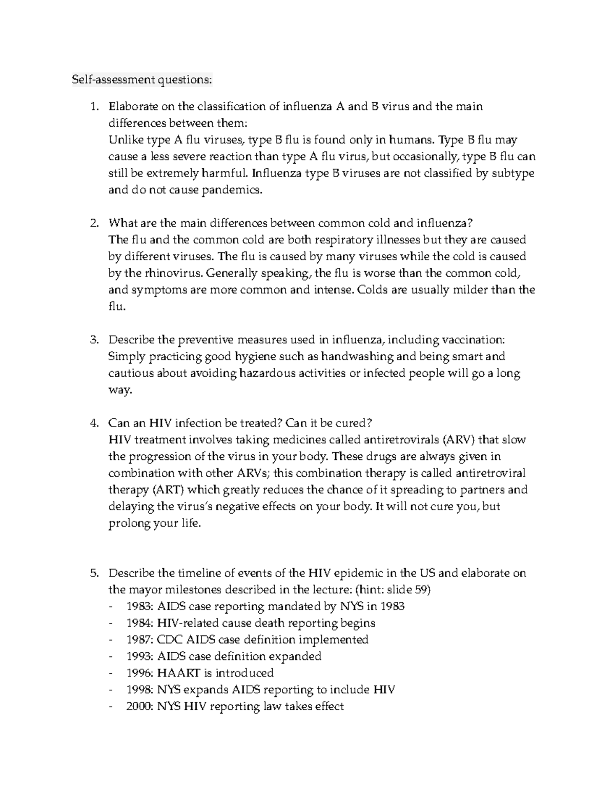Self assesment session 5 - Self-assessment questions: 1. Elaborate on ...