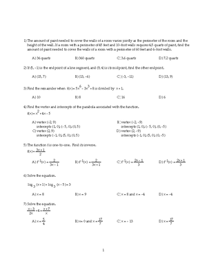 Algebra 2 Chapter 4 Team Quiz Review - MATH 1011 - Algebra 2 Chapter 4 Team Quiz Review Name ...