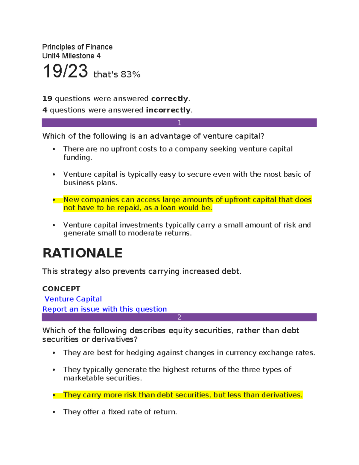 Principles of Finance Unit 4 - Principles of Finance Unit4 Milestone 4 ...