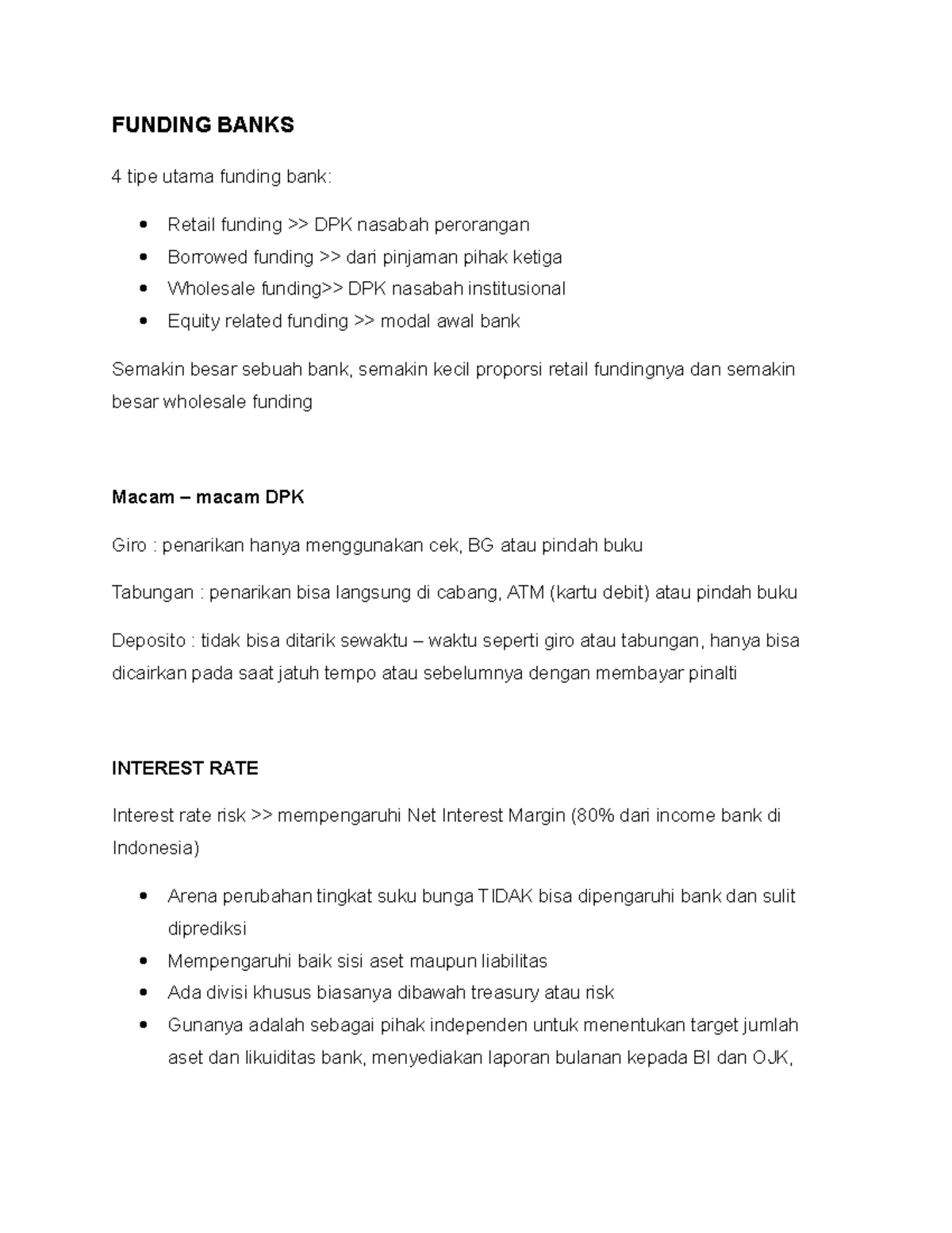Funding Bank - FUNDING BANKS 4 tipe utama funding bank: Retail funding ...
