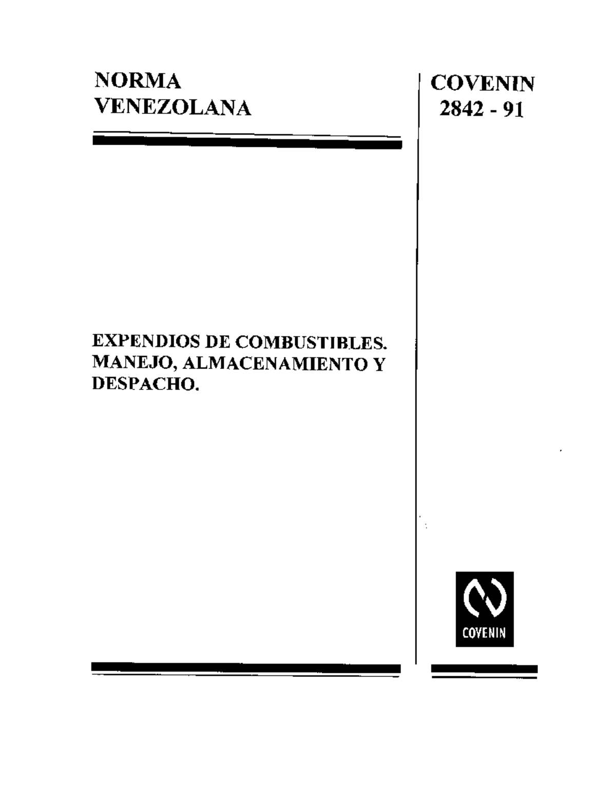 Norma para manejo y suministro de combustible venezuela - NORMA COVENIN VENEZOLANA 2842 91 ...