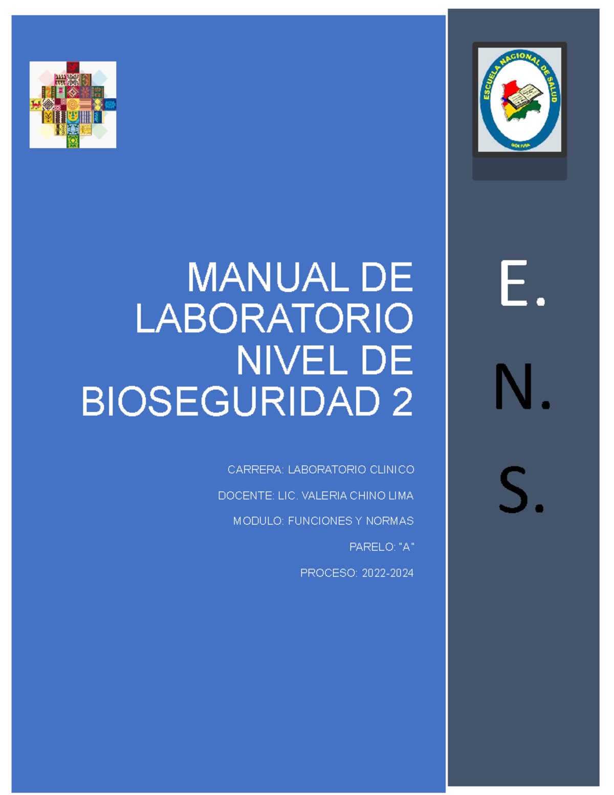 Manual DE Laboratorio - MANUAL DE LABORATORIO NIVEL DE BIOSEGURIDAD 2 ...
