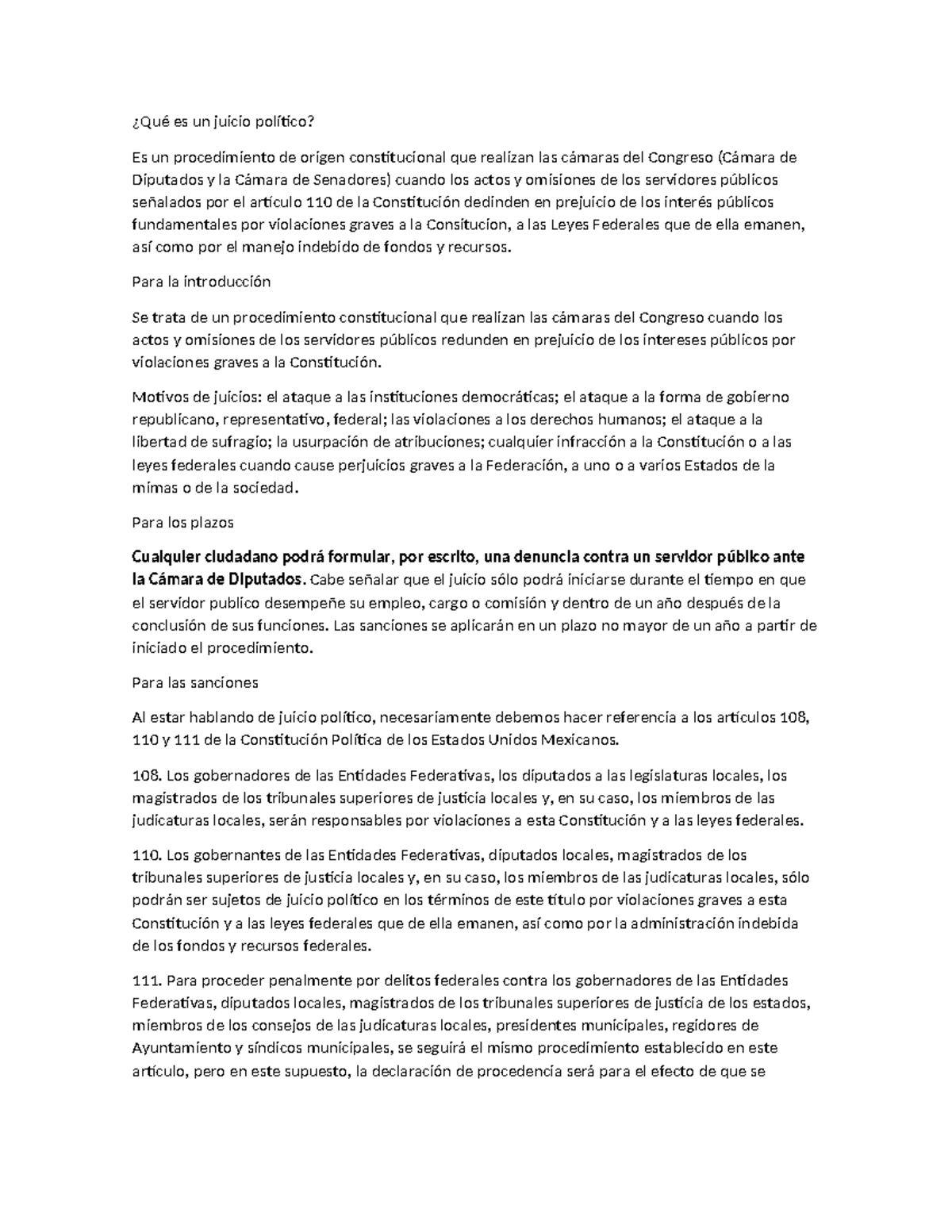 Qué es un juicio político - ¿Qué es un juicio político? Es un ...