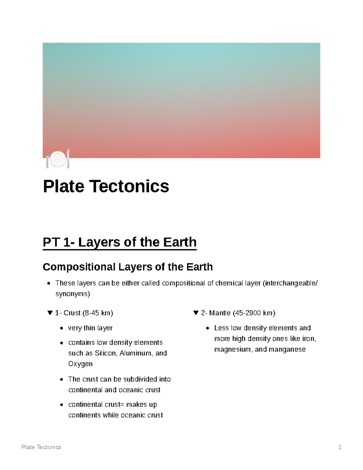 Plate Tectonics - r Plate Tectonics PT 1- Layers of the Earth ...