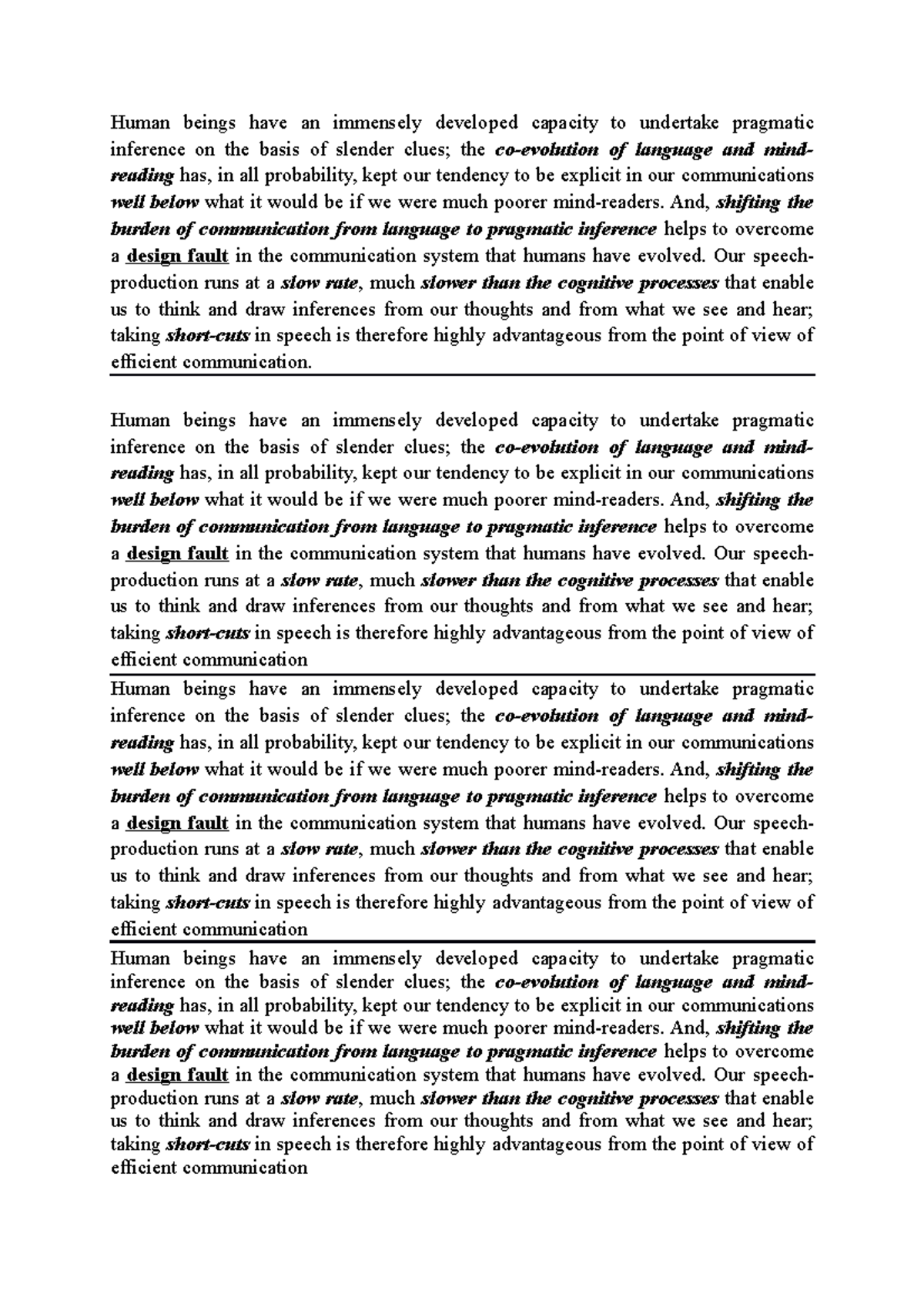 MIIs text on pragmatics - Human beings have an immensely developed ...