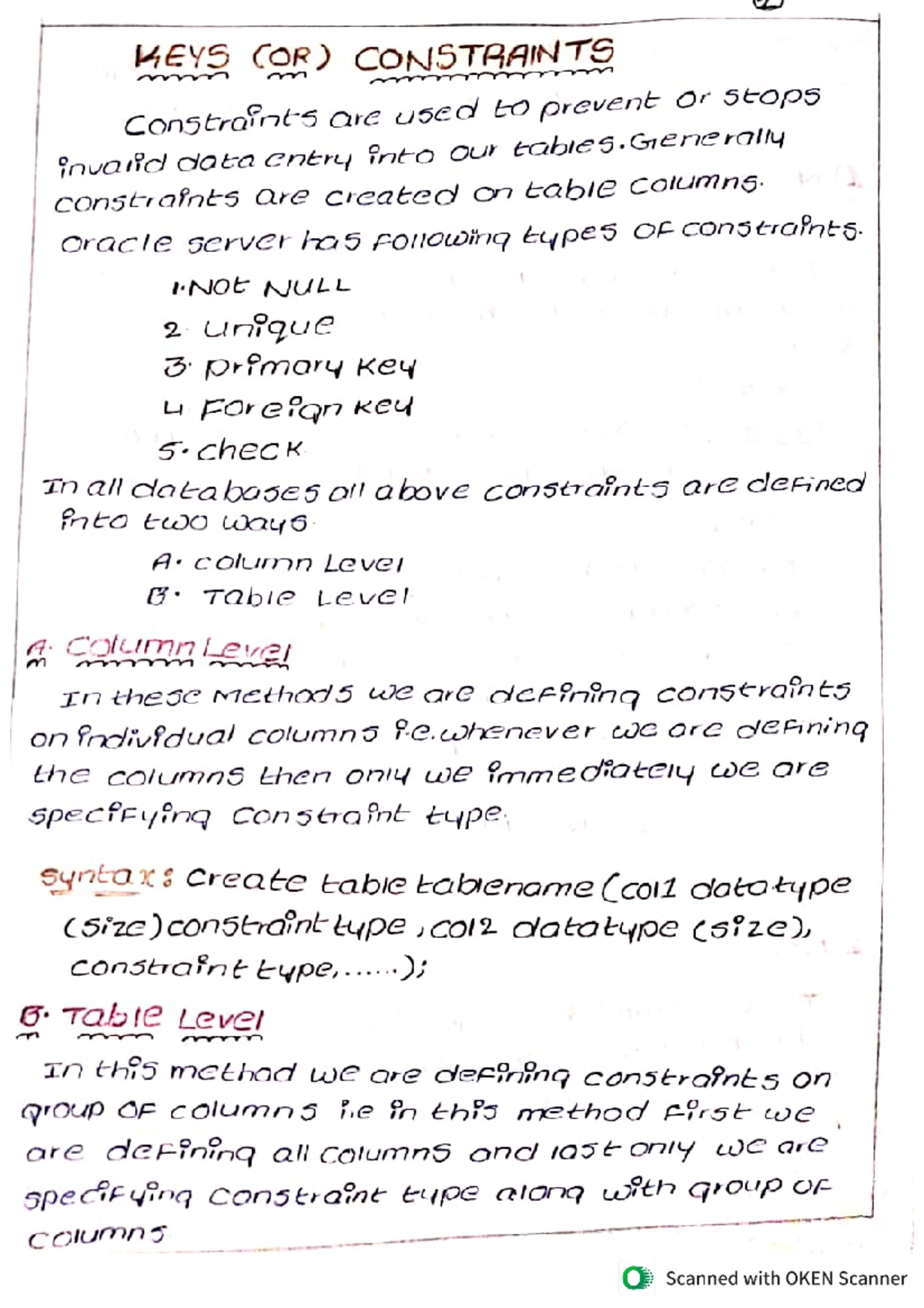 Keys and constraints - computer science and engineering - Studocu