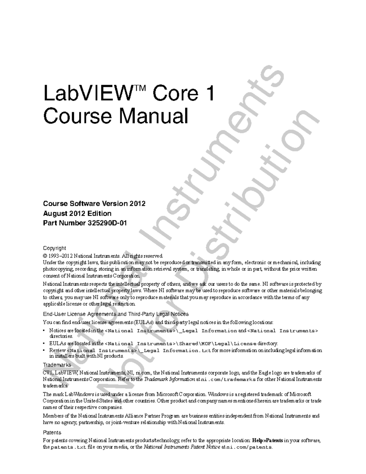 Teoria labview, ejercicios practicos - LabVIEW TM Core 1 Course Manual Course Software Version ...