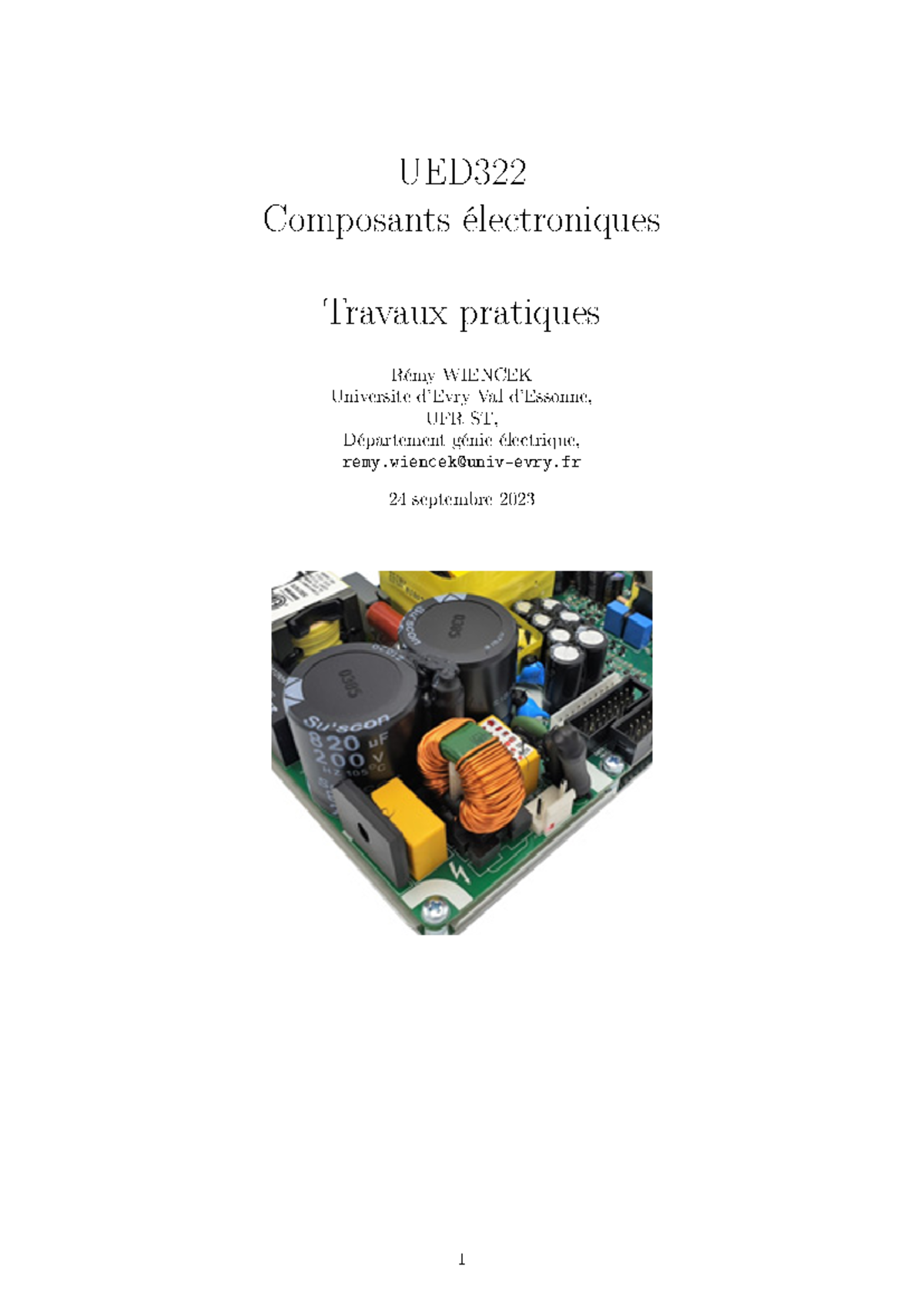 Sujets TP - TP Elec - UED Composants électroniques Travaux pratiques ...