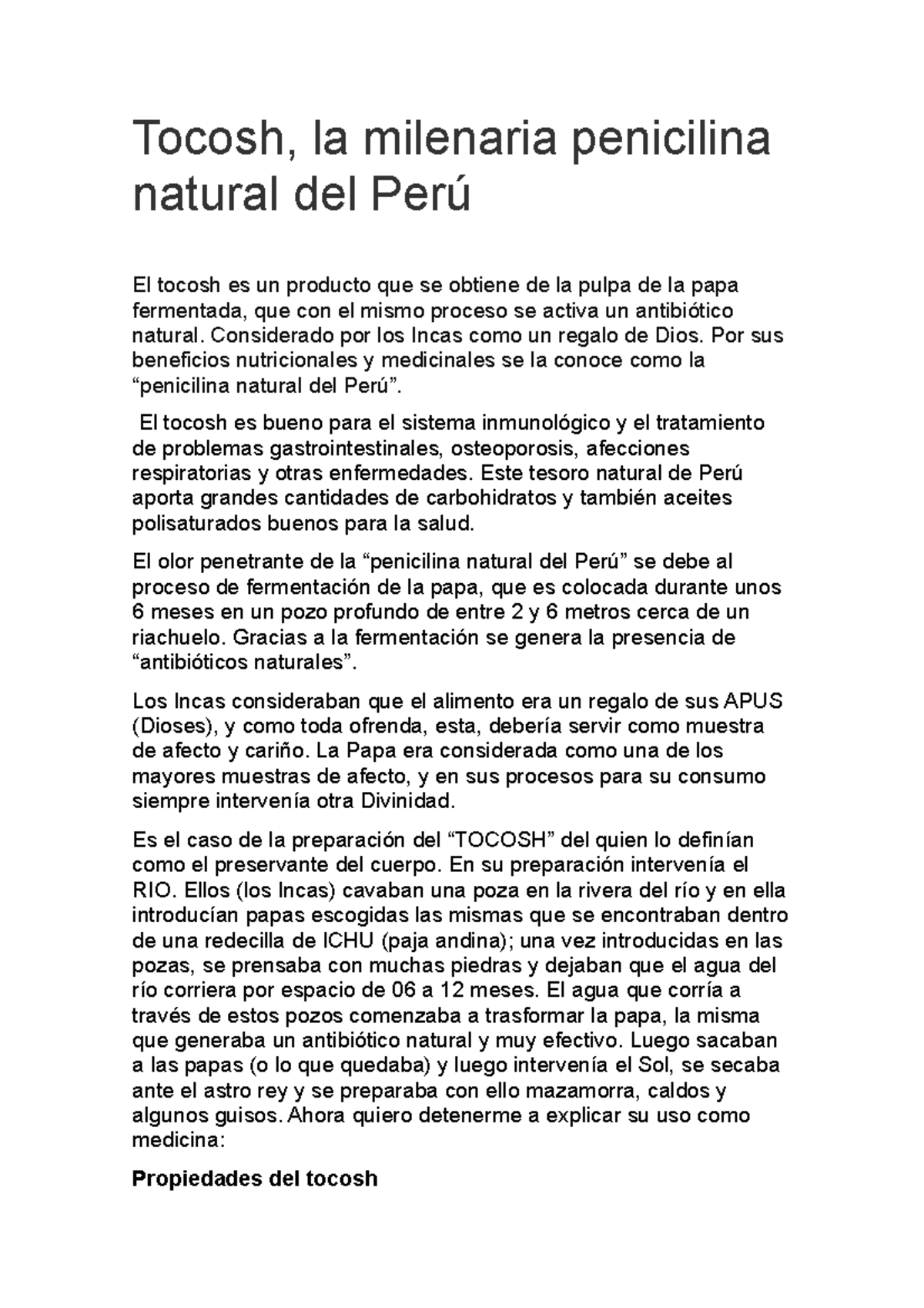 Tocosh 1 - goooooo - Tocosh, la milenaria penicilina natural del Perú ...