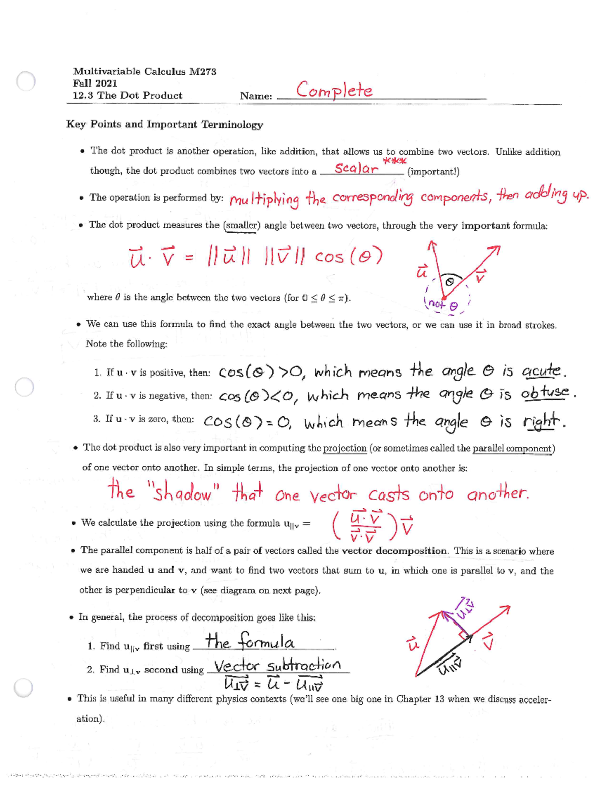 Section 12.3 Multivariable - Multivariable Calculus M273 Fall 2021 12 ...