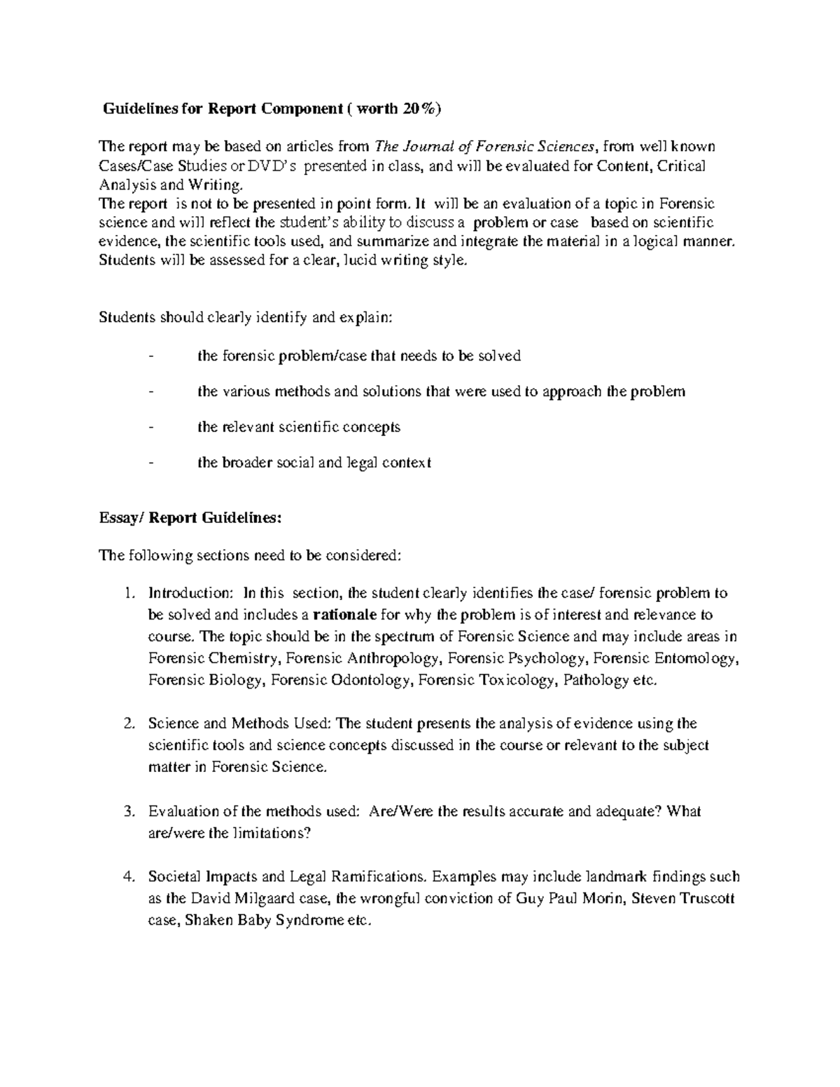 Report Guidelines - Guidelines for Report Component ( worth The report ...