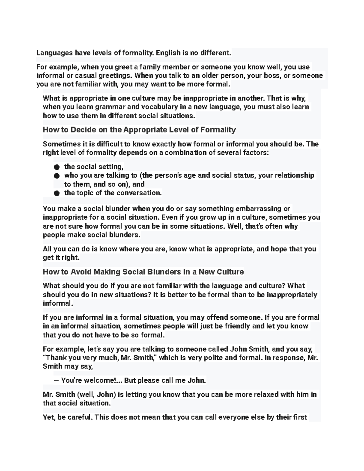 Languages have levels of formality. English is no different - Languages ...