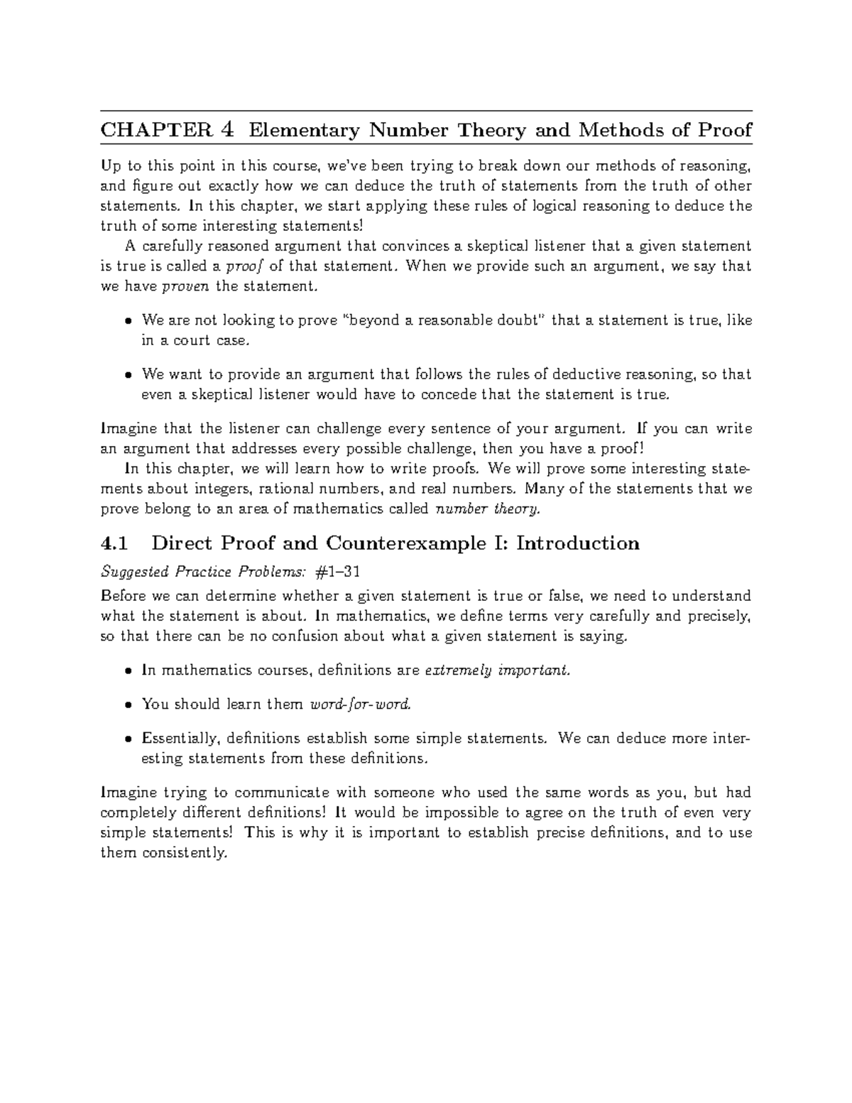 Chapter 4 Solutions Part 1 - CHAPTER 4 Elementary Number Theory and Methods of Proof Up to this ...