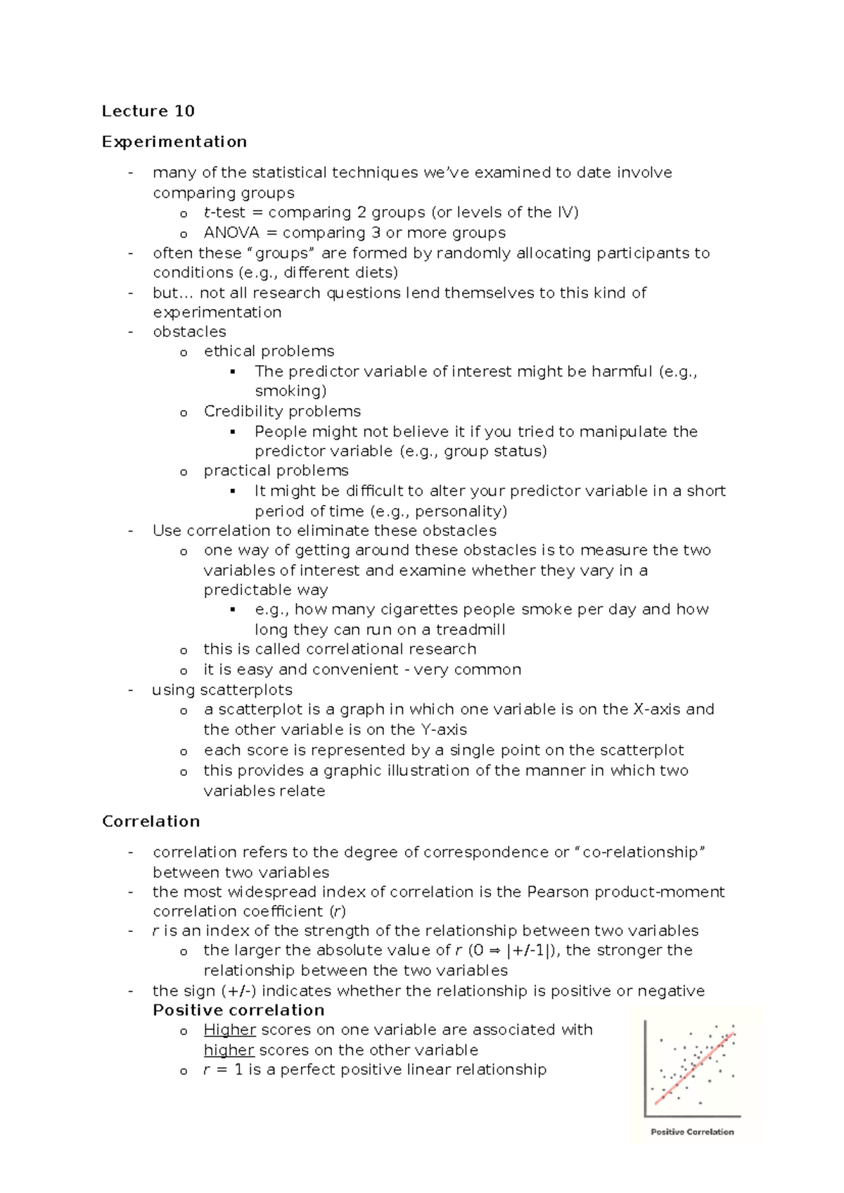 Lecture 10 notes - Lecture 10 Experimentation many of the statistical ...