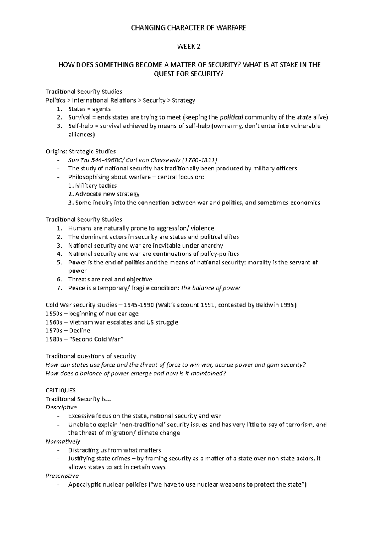 CCW Lecture 2 - Professor David Blagden - CHANGING CHARACTER OF WARFARE ...