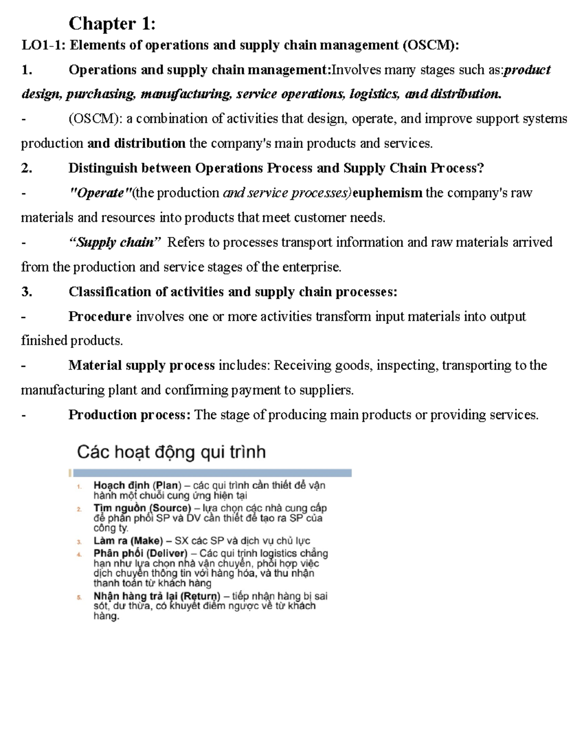 Bản dịch của ISCM - Chapter 1: LO1-1: Elements of operations and supply ...