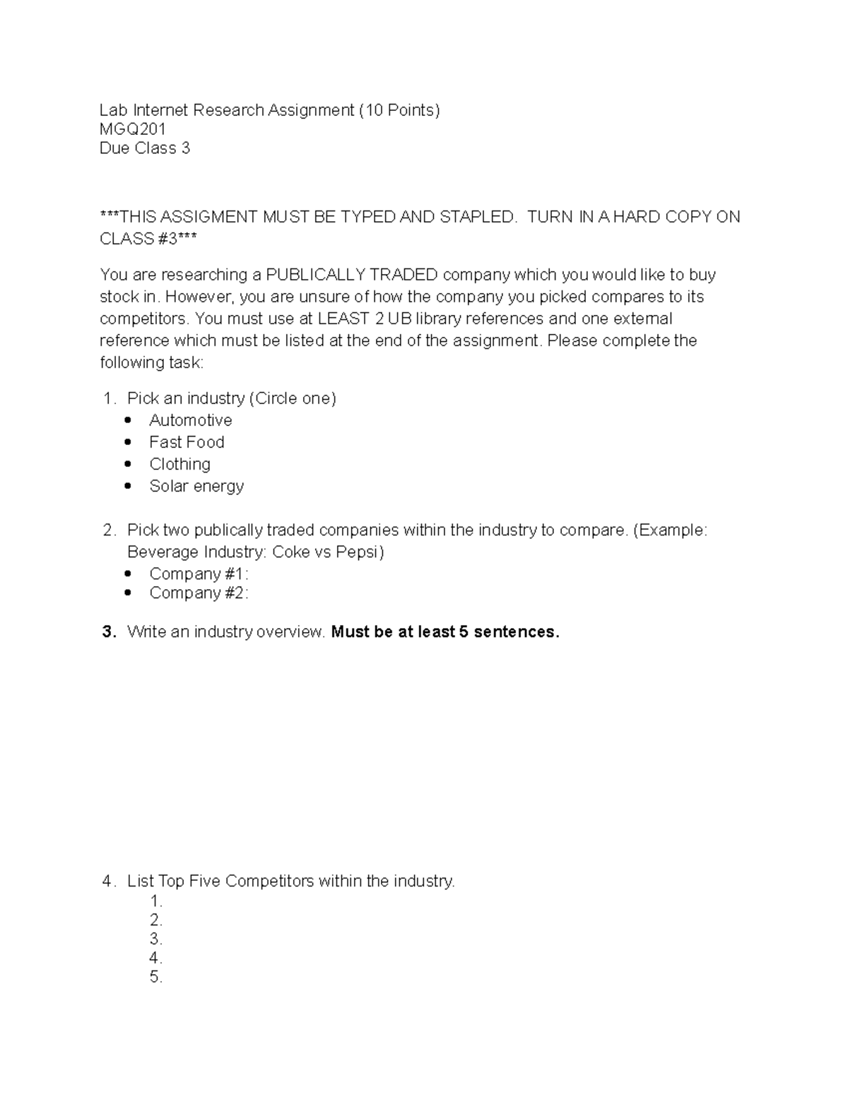 MGQ201 Lab Internet Research Assignment - Recitation - Lab Internet ...