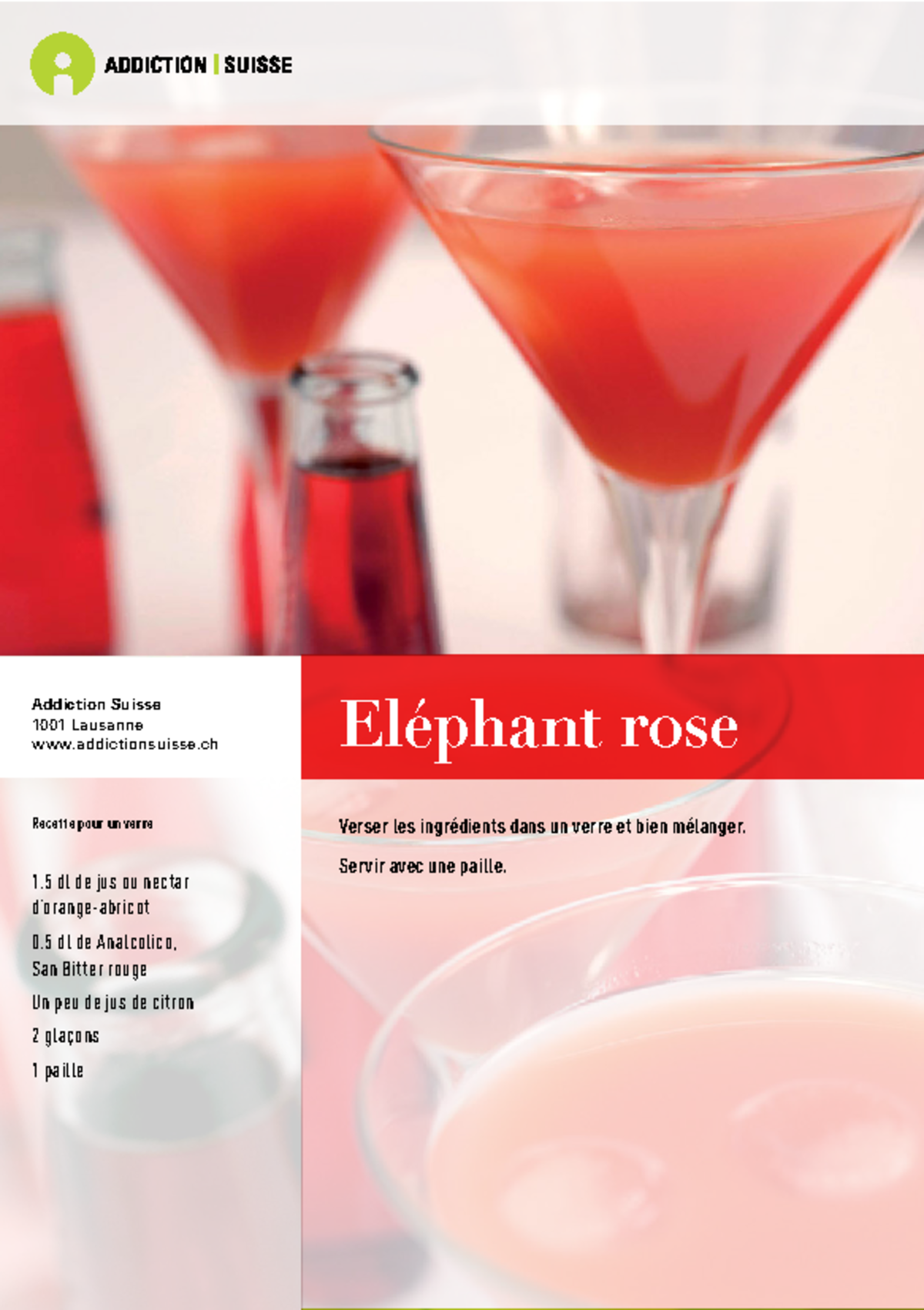 Recettes de cocktails sans alcool alcool - Eléphant rose Verser les ...