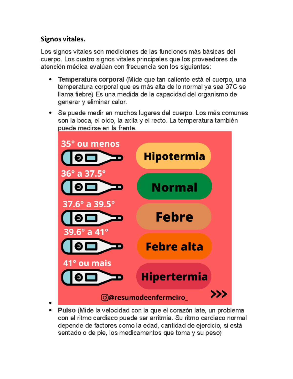 Signos en reposo - Signos vitales. Los signos vitales son mediciones de ...