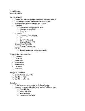Animal science 2-14-2023 - Intro to animal science February 14th, 2023 ...